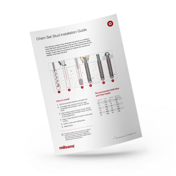 Chem Set Stud Installation Guide | Milsons