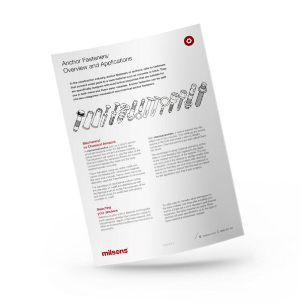 Anchor Fasteners Overview and Applications | Milsons