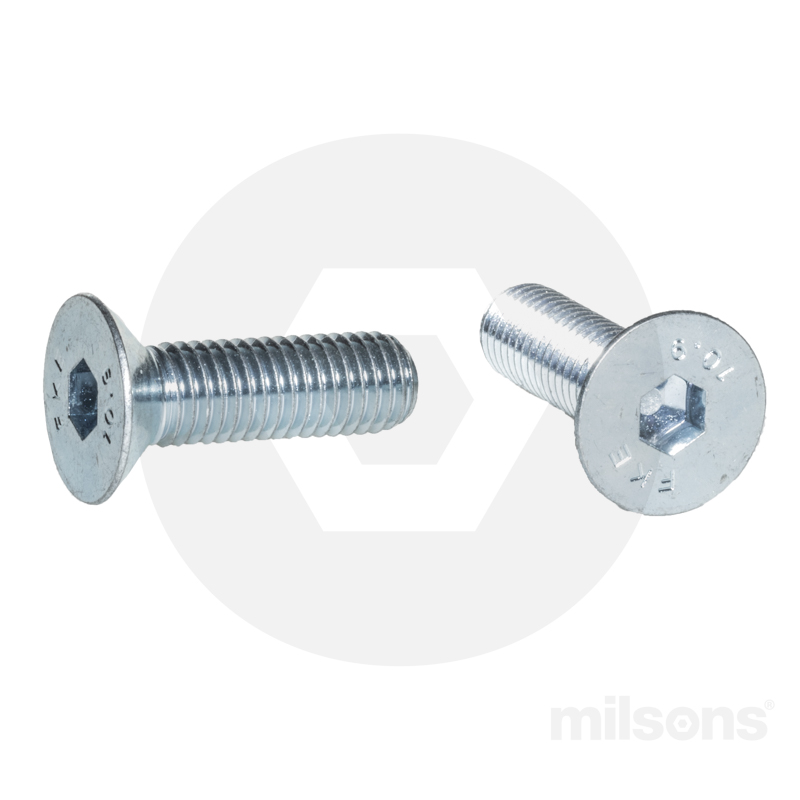 FLAT HEAD SOCKET SCREW M8x30 ZINC | Milsons