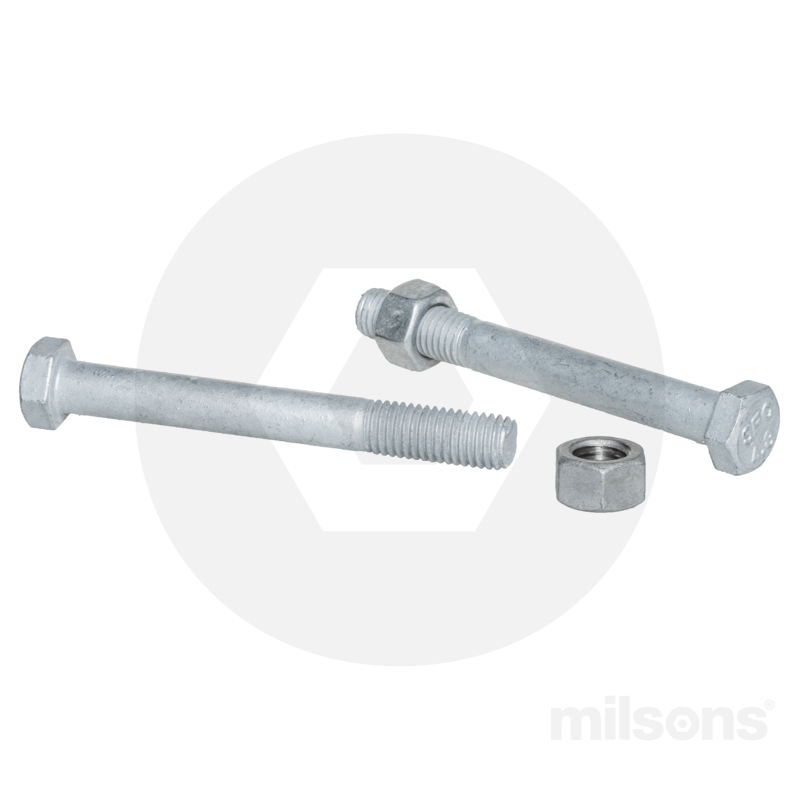 BOLT/NUT MILD STEEL M16x75 GALV | Milsons