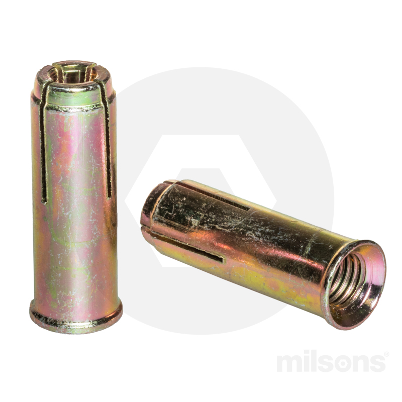 DROP IN ANCHOR LIPPED M10x30 YZP | Milsons