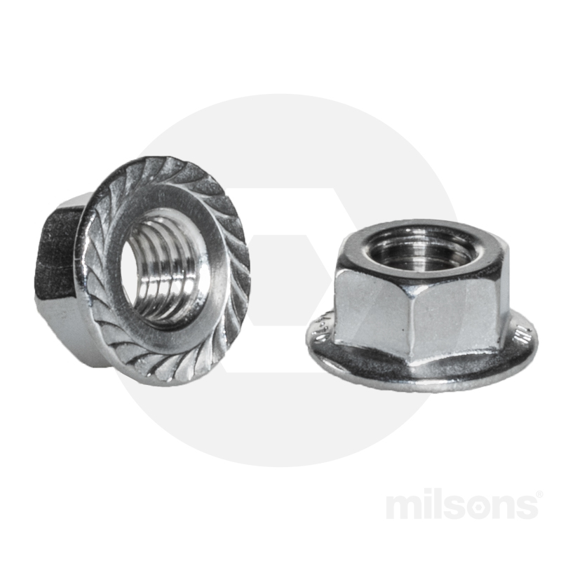 SERRATED FLANGE NUT SS316 M6 | Milsons