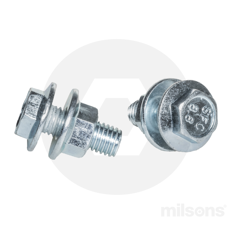 PURLIN BOLT/NUT CL 8.8 M12x30 ZINC FLANGED | Milsons