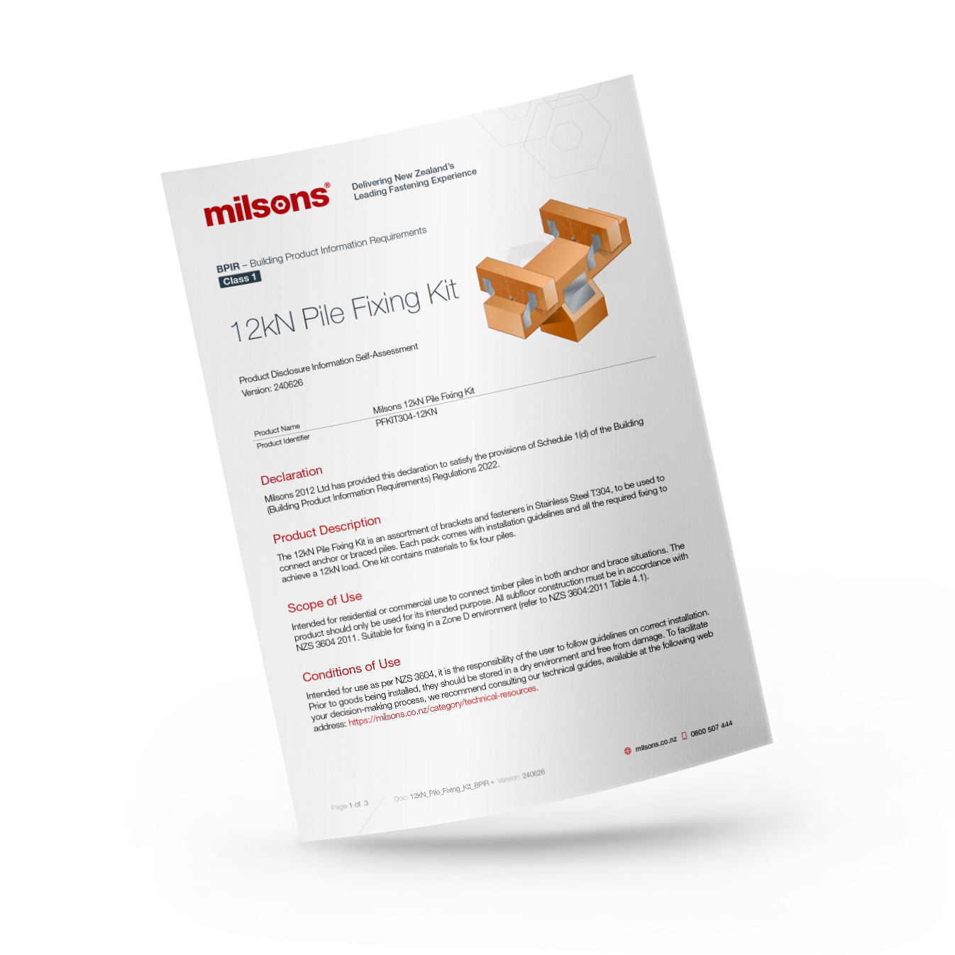 12kN Pile Fixing Kit | Milsons