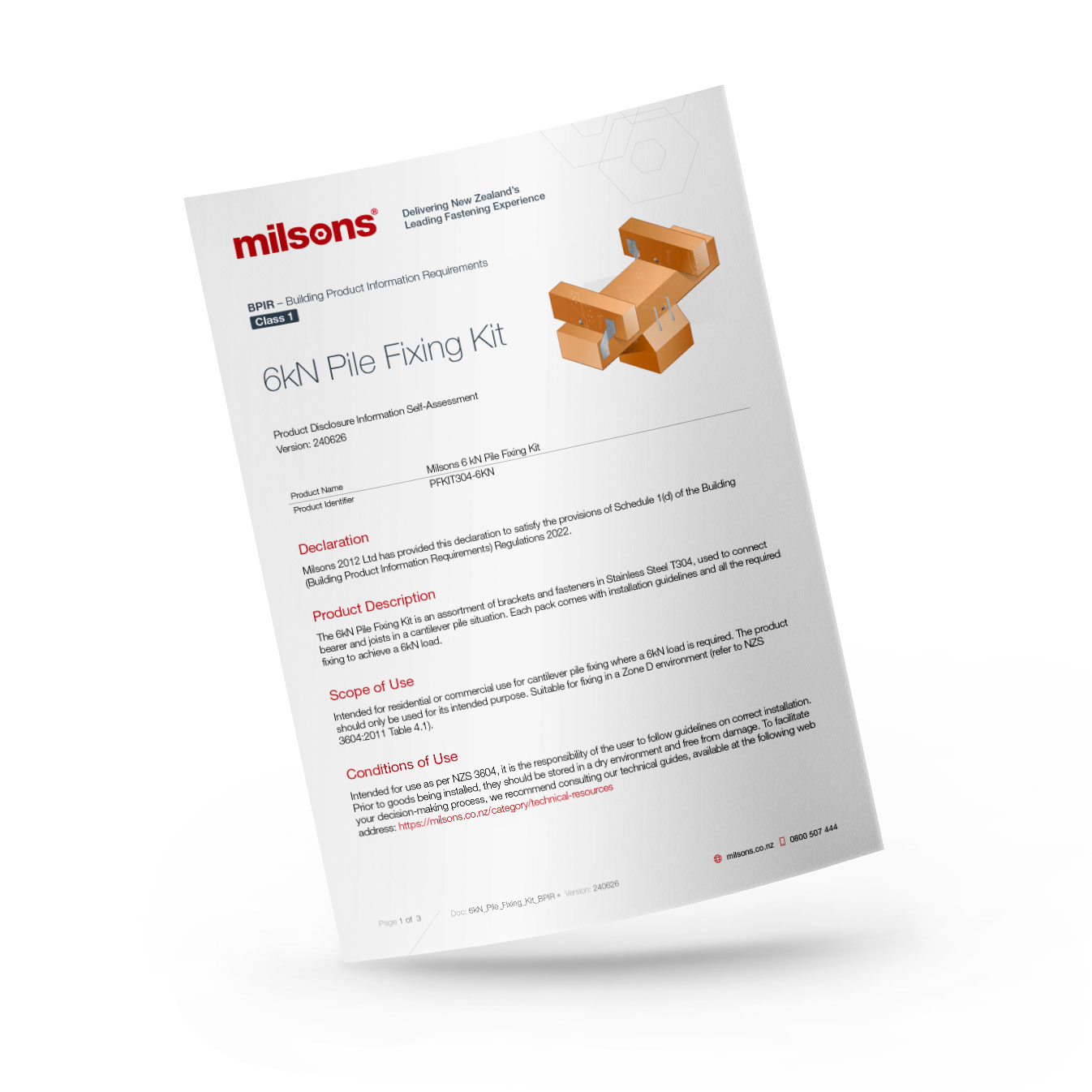 6kN Pile Fixing Kit | Milsons