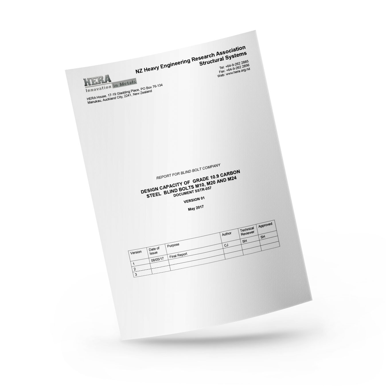 HERA Report Blind Bolt | Milsons