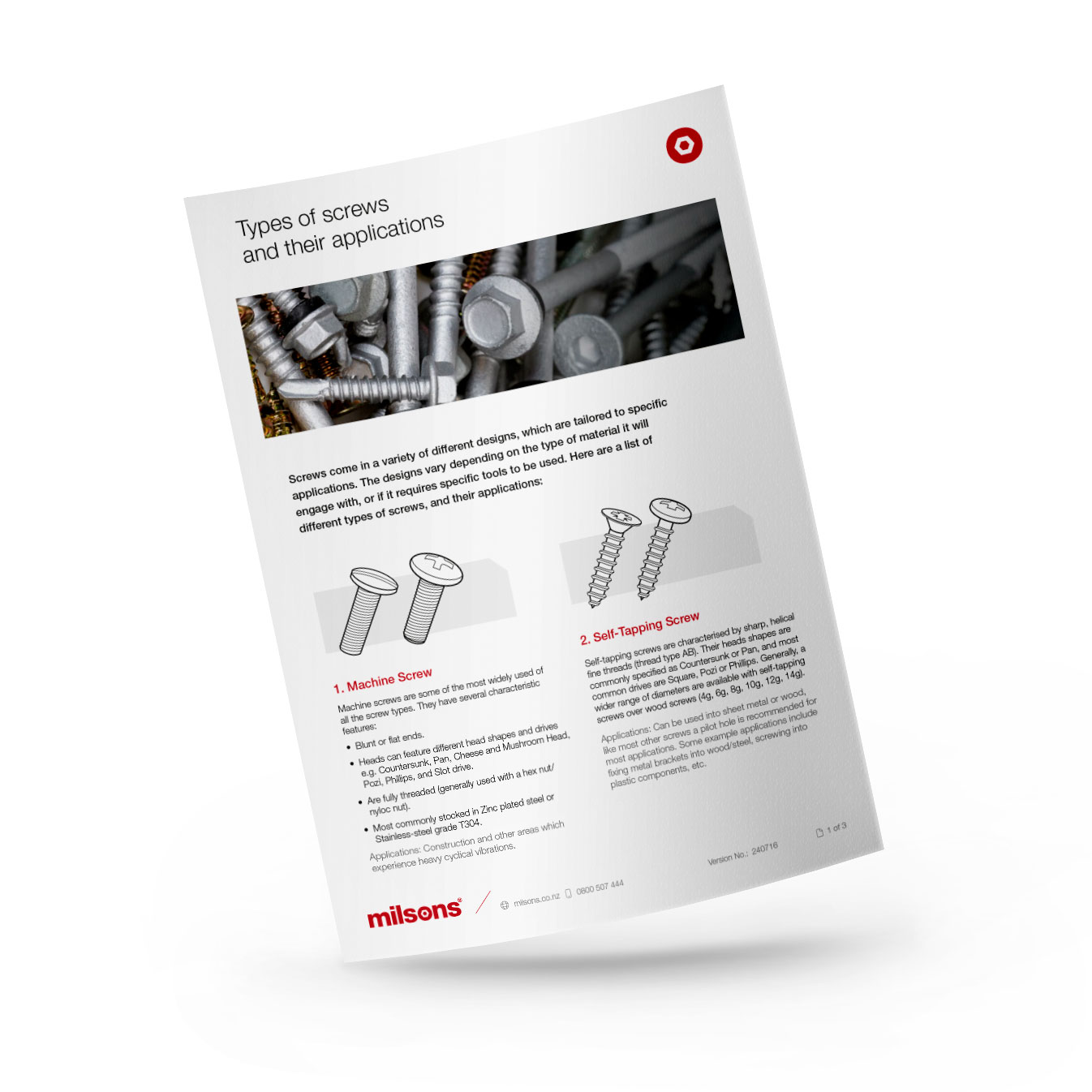 Types of Screws and their Applications | Milsons